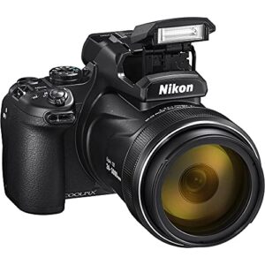 Nikon Intl. Nikon COOLPIX P1000 Camera with Advanced Bundle, 26522 (Microphone, LED Light, Tripod, Monopod, 2x64Gb and More) (Renewed)