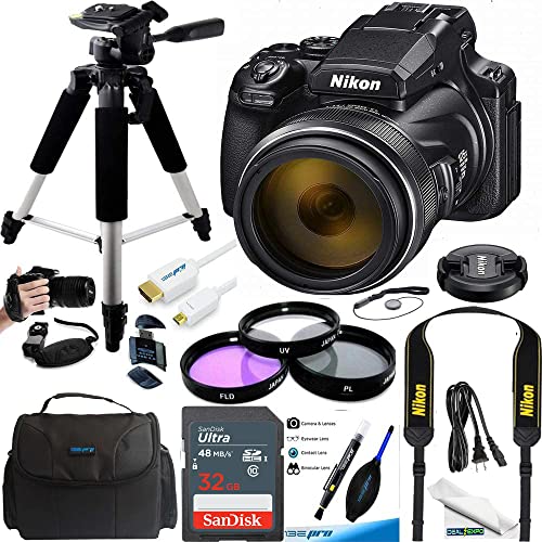 Nikon COOLPIX P1000 16.7 Digital Camera with 3.2" LCD, Black - Advanced Bundle