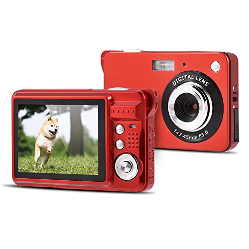 Digital Camera, 720P HD 2.7 Inch TFT LCD Screen 5MP Mini Compact Digital Camera Support SD Card Camera Video Recorder for Children, Beginners, Elderly.(Red)