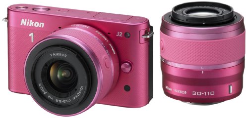 Nikon mirrorless Single-Lens Nikon 1 J2 Double Zoom kit 1 NIKKOR VR 10-30mm f / 3.5-5.6/1 NIKKOR VR 30-110mm f / 3.8-5.6 Included Pink N1J2WZPK (Japan Import)