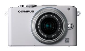 olympus pen e-pl3 14-42mm 12.3 mp mirrorless digital camera with cmos sensor and 3x optical zoom (white) – international version (no warranty)