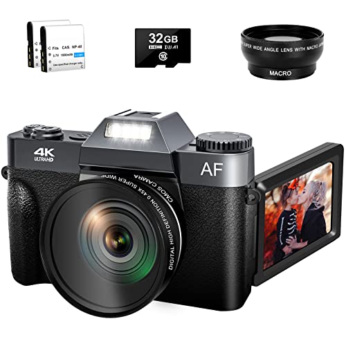 4K Digital Camera, 48MP Video Camera with 16X Digital Zoom, 1200mah Rechargeable Camera 3.0 inch Screen Compact Camera, Portable Camera for Boys, Girls, Beginners