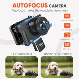 ESOXOFFORE Digital Camera for Teens,2.7K 40MP Autofocus Vlogging Camera with 180 Degree Flip Screen,16X Digital Zoom Compact Portable Video Camera for 8-15 Year Old Kids Student Boys Girls (Black)