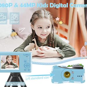 UIKICON Digital Camera, FHD 4K 44MP Kids Camera Video Camera with 32GB SD Card 16X Digital Zoom, Compact Point and Shoot Camera Portable Small Camera for Teens Students Boys Girls-Light Blue