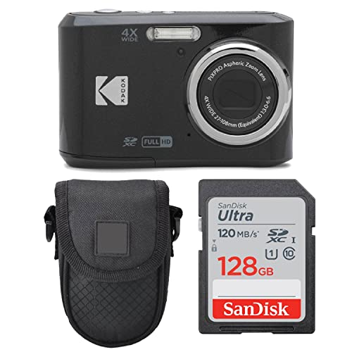 Kodak PIXPRO FZ45 Digital Camera + Point & Shoot Camera Case + Sandisk 128GB SDXC Memory Card…