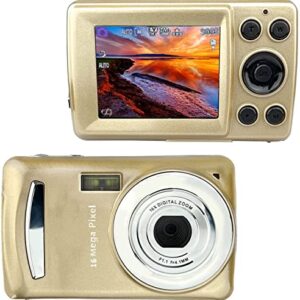 Acuvar 16MP Megapixel Compact Digital Photo and Video Camera with 2.4" LCD Screen, Mic Input and USB Media Transfer (Gold)