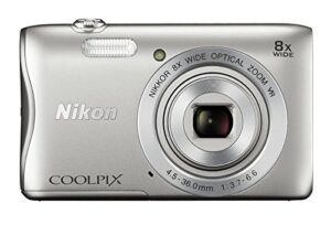 nikon coolpix s3700 digital camera with 8x optical zoom and built-in wi-fi (silver)