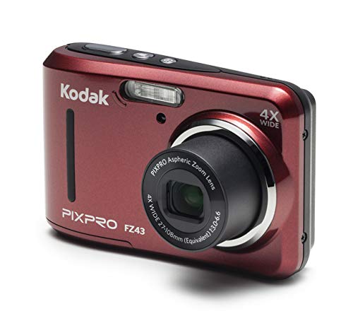 Kodak PIXPRO Friendly Zoom FZ43-RD 16MP Digital Camera with 4X Optical Zoom and 2.7" LCD Screen (Red)