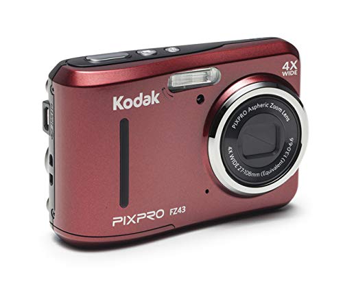 Kodak PIXPRO Friendly Zoom FZ43-RD 16MP Digital Camera with 4X Optical Zoom and 2.7" LCD Screen (Red)