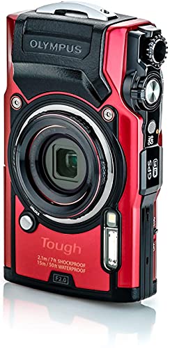 Olympus Tough TG-6 Waterproof Camera, Red, Bundle with: Sandisk 128GB Ultra Memory Card + Inspire Digital Cloth