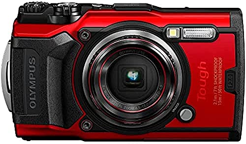 Olympus Tough TG-6 Waterproof Camera, Red, Bundle with: Sandisk 128GB Ultra Memory Card + Inspire Digital Cloth