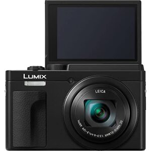 Panasonic Lumix DCZS80 Digital Camera (Black) (DC-ZS80K) - Bundle - with 64GB Memory Card + DMW-BLE9 Battery + 12 Inch Flexible Tripod + Camera Bag + Cleaning Set + USB Card Reader