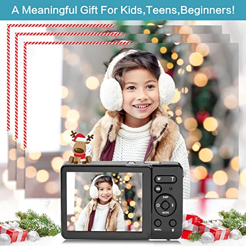 Digital Camera for Photography, FHD 1080P 20MP Point and Shoot Camera with 2.8" TFT LCD, Compact Rechargeable Vlogging Cameras for Kids,Beginner,Students,Teens,Elders (Red)