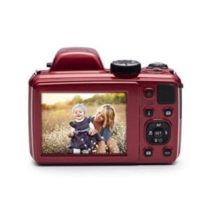 KODAK PIXPRO AZ421 Astro Zoom 16MP Digital Camera with 42x Optical Zoom (Red) Bundle with 32GB SD Memory Card and Accessory Bundle (3 Items)