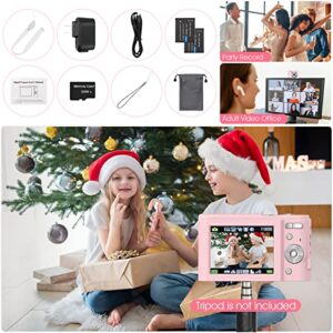 Digital Camera, Bofypoo Autofocus Kids Vlogging Camera FHD 1080P 48MP with 32GB Memory Card, 16X Zoom Point and Shoot Digital Camera, Compact Camera for Teens,Beginners