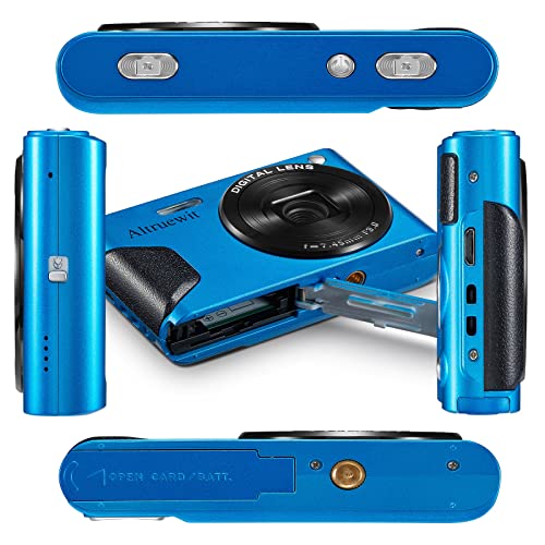 48MP Mini Kids Digital Camera for Boys,Teens,Beginners-16X Zoom 4K Compact Digital Photo Camera Video Camera Small Children's Camera with Macro-Altruewit(Blue)