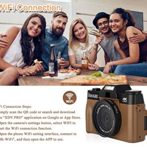 Digital Camera for Photography,Vlogging Camera for YouTube with WiFi 180° Flip Screen,16X Digital Zoom,Digital Camera for Kids and Adults with One Batteries,Wide-Angle Lens and 32GB Micro Card