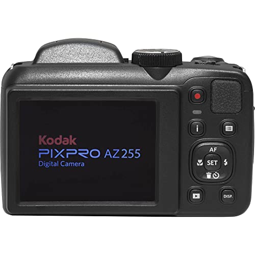 Kodak PIXPRO AZ255 Digital Camera Kit (Black) + Point & Shoot Camera Case + 32GB SD Memory Card + Rechargeable Batteries & Charger + USB Card Reader + Table Tripod + Accessories