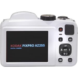 Kodak PIXPRO AZ255 Digital Camera (White) + Point & Shoot Camera Case + Transcend 32GB SD Memory Card + Rechargeable Batteries & Charger + USB Card Reader + Table Tripod + Accessories