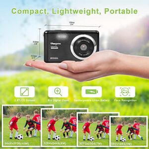 Mini Digital Camera, 1080P 20MP HD Video Camera for Kids with 2.8" LCD Screen, Rechargeable Point and Shoot Camera, Compact Portable Cameras for Kids, Beginner, Students,Teens