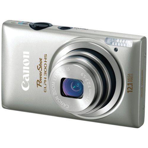 Canon PowerShot ELPH 300 HS 12.1 MP CMOS Digital Camera with Full 1080p HD Video (Silver)