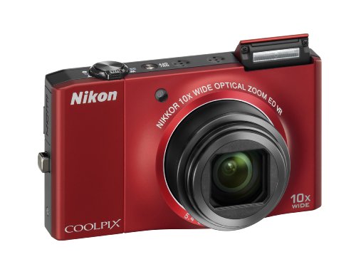 Nikon Coolpix S8000 14.2 MP Digital Camera with 10x Optical Vibration Reduction (VR) Zoom and 3.0-Inch LCD (Red)