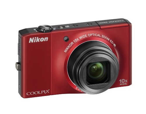 Nikon Coolpix S8000 14.2 MP Digital Camera with 10x Optical Vibration Reduction (VR) Zoom and 3.0-Inch LCD (Red)