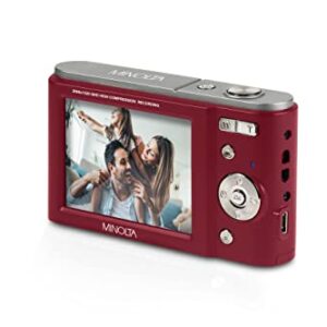 Minolta MND20 44 MP / 2.7K Ultra HD Digital Camera (Red)