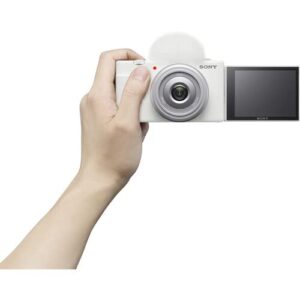 Sony ZV-1F Vlogging Camera (White) with Advanced Accessory and Travel Bundle