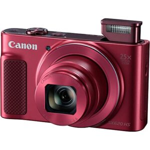 Canon PowerShot SX620 HS Digital Camera (Red) (1073C001) + 64GB Memory Card + NB13L Battery + Corel Photo Software + Charger + Card Reader + Soft Bag + Flex Tripod + More (Renewed)