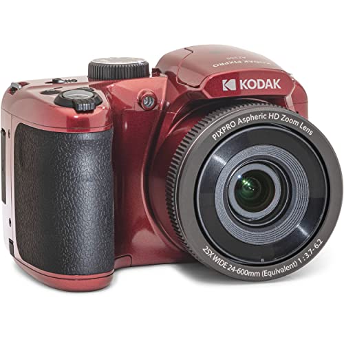 Kodak PIXPRO AZ255 Digital Camera (Red) + Point & Shoot Camera Case + 16GB Memory Card + USB Card Reader + Table Tripod + Accessories