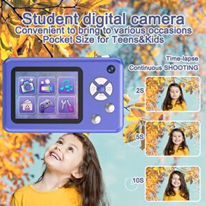 Kids Digital Camera, FHD 1080P Digital Camera for Kids with 32GB SD Card 8X Zoom Compact Point and Shoot Digital Camera, Portable Mini Kids Camera for Teens Students Boys Girls Tweens (Deep Blue)