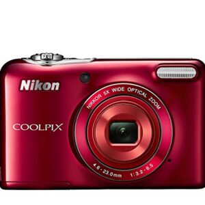 Nikon COOLPIX L30 20.1 MP Digital Camera with 5x Zoom NIKKOR Lens and 720p HD Video (Red) (Discontinued by Manufacturer)