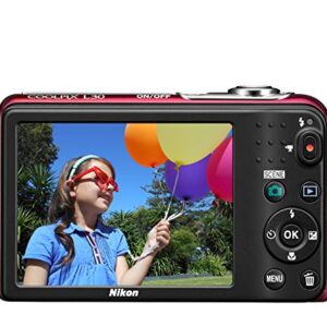 Nikon COOLPIX L30 20.1 MP Digital Camera with 5x Zoom NIKKOR Lens and 720p HD Video (Red) (Discontinued by Manufacturer)