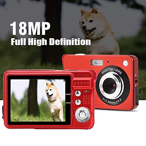 8X Zoom Digital Camera, 18 MP 2.7in LCD Display Camera, Video Camera, Built in Microphone, Maximum Support 32GB SD Memory Card, for Adults and Children(red)