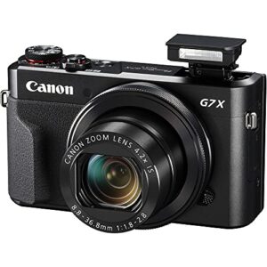 Canon PowerShot G7 X Mark II Digital Camera (1066C001) + 64GB Memory Card + NB13L Battery + Corel Photo Software + Charger + Card Reader + Soft Bag + Flex Tripod + More (Renewed)