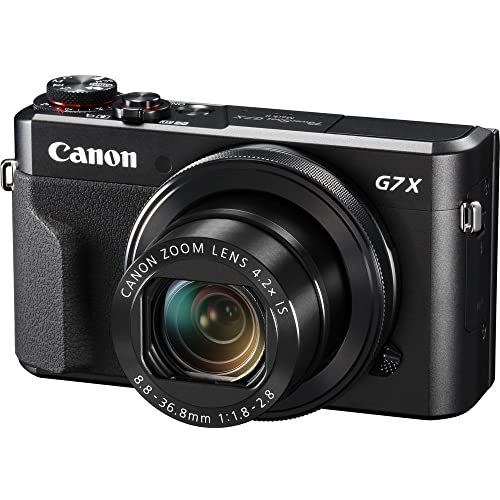 Canon PowerShot G7 X Mark II Digital Camera (1066C001) + 64GB Memory Card + NB13L Battery + Corel Photo Software + Charger + Card Reader + Soft Bag + Flex Tripod + More (Renewed)