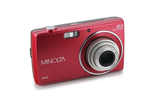 Minolta 20 Mega Pixels Digital Camera, 5X Optical Zoom & HD Video with 2.7" LCD, Red (MN5Z-R)