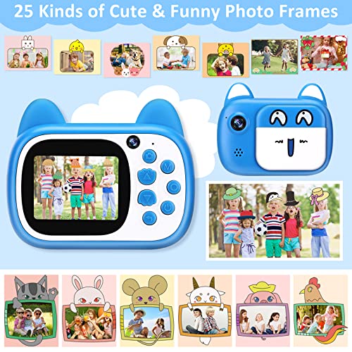 Kids Digital Camera for Girls and Boys, 1080P HD Dual Lens Video Recorder Toddler Camera with 32G SD Card, Cute Childrens Selfie Camera for Kids as Christmas, Birthday, Festival Gifts(Unprintable)