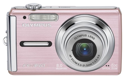 Olympus FE-340 8MP Digital Camera with 5x Optical Zoom (Pink)