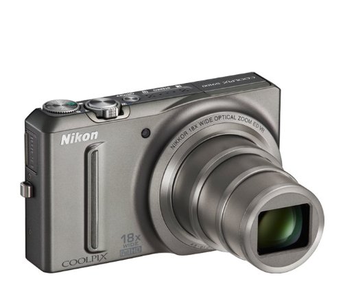 Nikon COOLPIX S9100 12.1 MP CMOS Digital Camera with 18x NIKKOR ED Wide-Angle Optical Zoom Lens and Full HD 1080p Video (Silver)