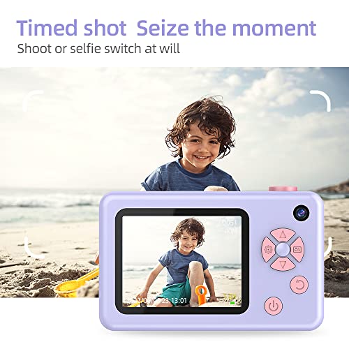 Digital Camera for 6-18 Years Old Boys and Girls - 48MP Kids Camera with 32GB SD Card, Full HD 1080Pq Front and Rear Cameras Rechargeable Mini Camera for Students, Teens, Kids