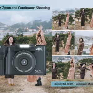 Digital Camera 1080P 24MP,Kids Camera with 32GB SD Card Point and Shoot Camera with 2 Rechargeable Batteries &Tripod