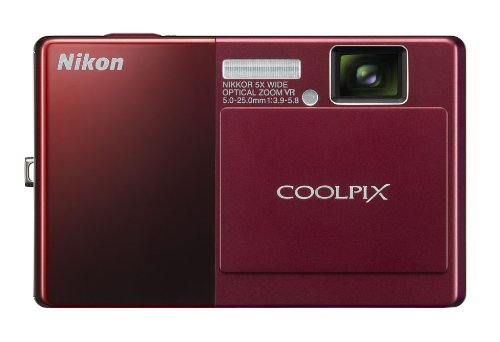 Nikon Coolpix S70 12.1MP Digital Camera with 3.5-inch OLED Touch Screen and 5x Wide Angle Optical Vibration Reduction (VR) Zoom (Red)