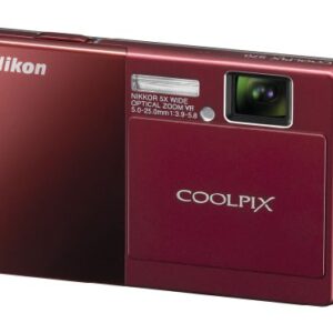 Nikon Coolpix S70 12.1MP Digital Camera with 3.5-inch OLED Touch Screen and 5x Wide Angle Optical Vibration Reduction (VR) Zoom (Red)