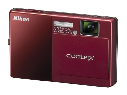 Nikon Coolpix S70 12.1MP Digital Camera with 3.5-inch OLED Touch Screen and 5x Wide Angle Optical Vibration Reduction (VR) Zoom (Red)