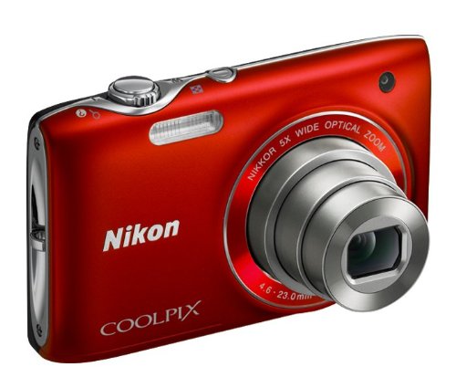 Nikon COOLPIX S3100 14 MP Digital Camera with 5x NIKKOR Wide-Angle Optical Zoom Lens and 2.7-Inch LCD (Red)