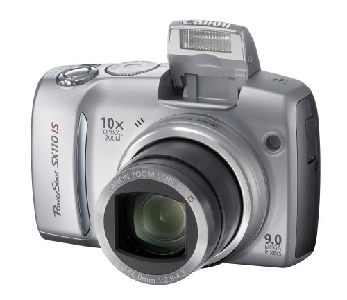 Canon Powershot SX110IS 9MP Digital Camera with 10x Optical Image Stabilized Zoom (Silver)