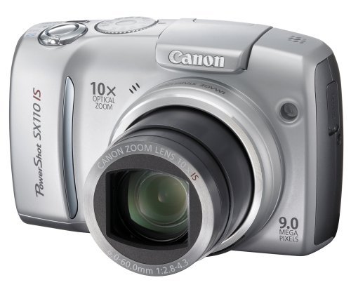 Canon Powershot SX110IS 9MP Digital Camera with 10x Optical Image Stabilized Zoom (Silver)