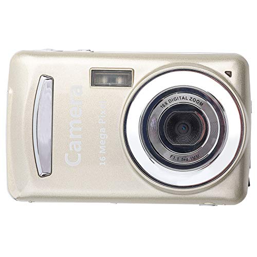 Digital Camera, Compact vlogging Camera 16MP 720P 30FPS 4X Zoom HD Digital Video Camera for Beginner Photography (Gold)